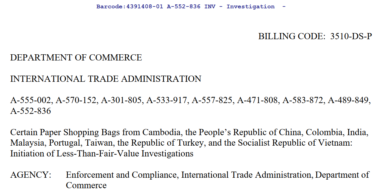 The United States officially initiates an anti-dumping investigation ...