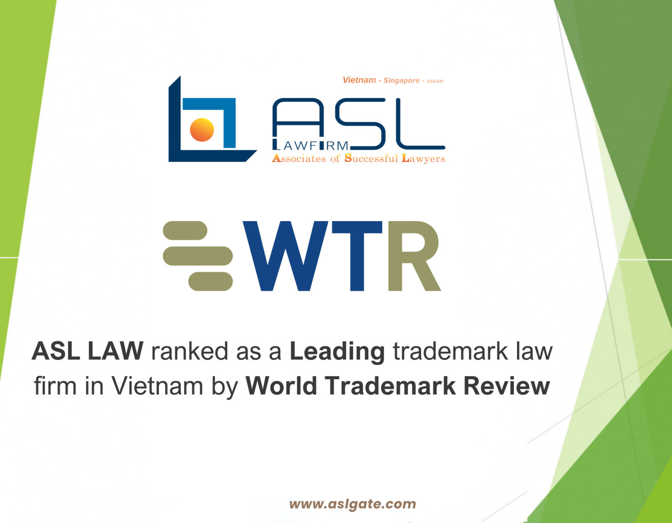 ASL Law ranked as a leading trademark law firm in Vietnam by WTR - ASL LAW