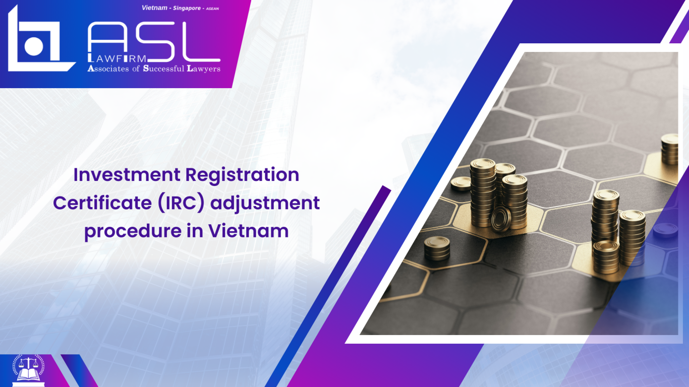Investment Registration Certificate (IRC) Adjustment Procedure in ...
