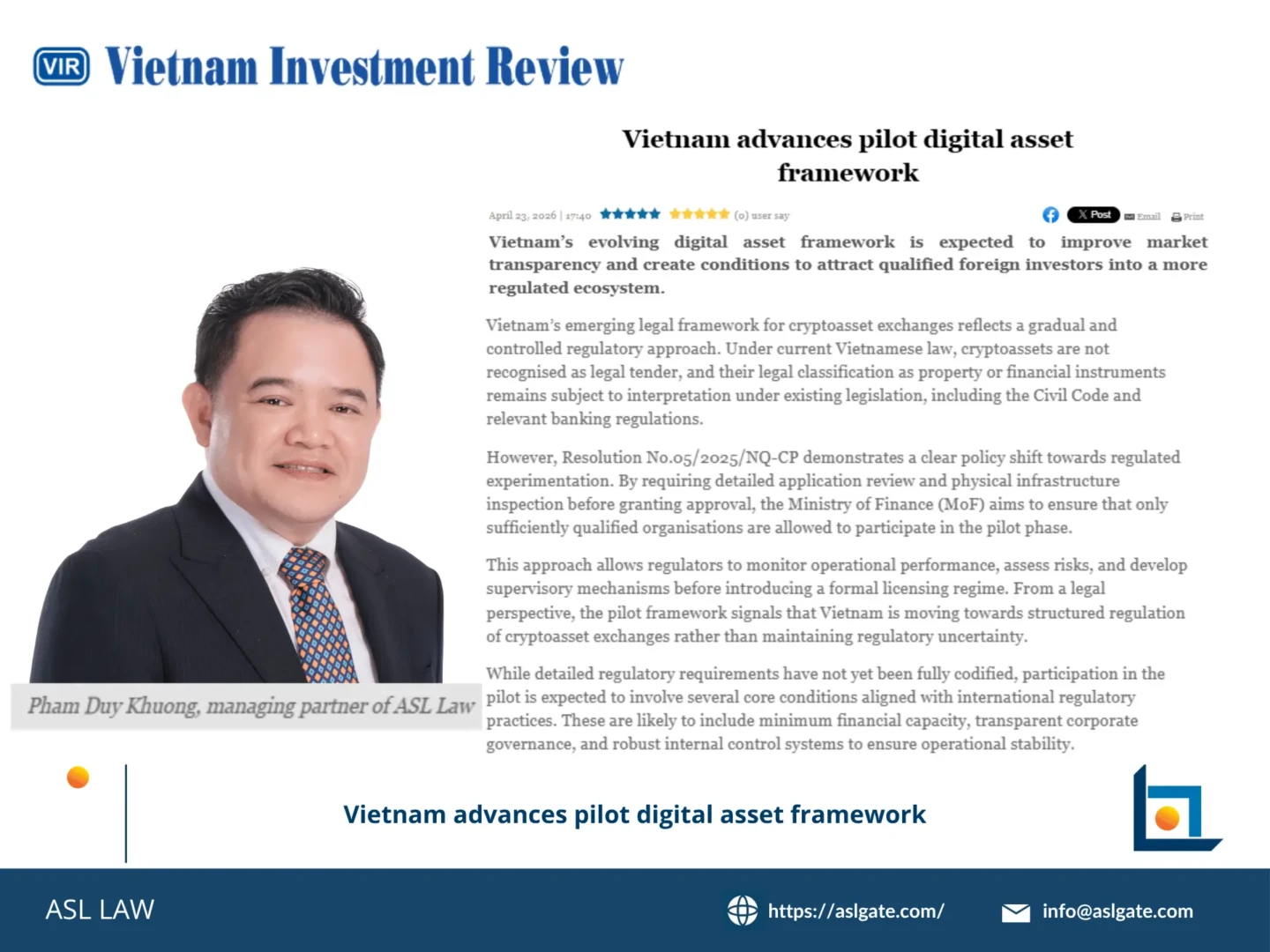 Vietnam Advances Pilot Digital Asset Framework – 5 Licenses for Crypto ...